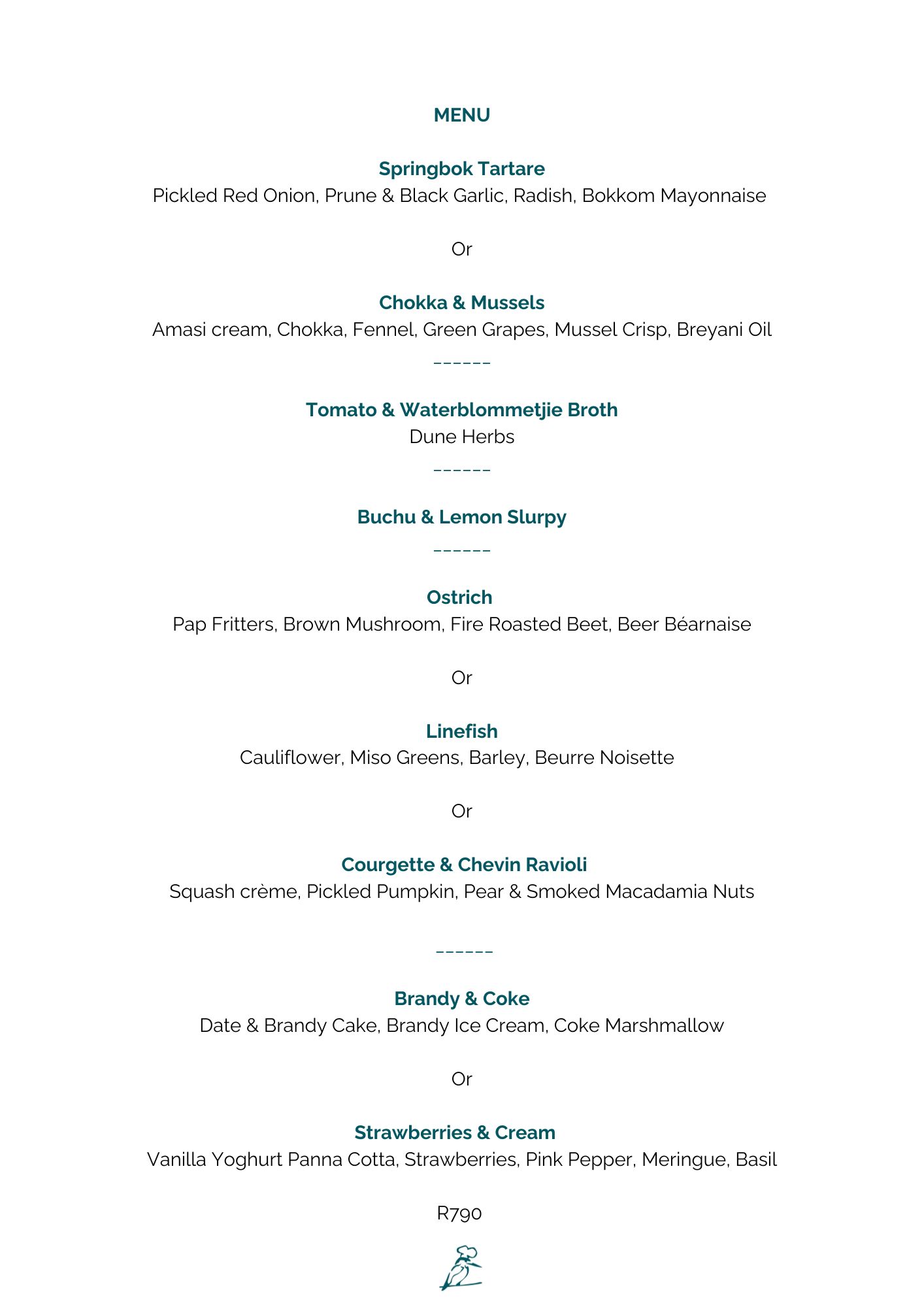 Menu Aug Sept 24 – Serendipity Restaurant Luxury Guest House ...